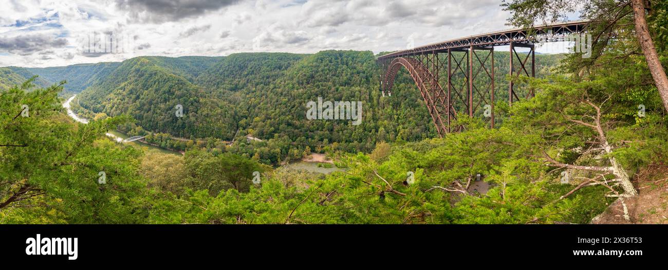 The New River Gorge Bridge, Steel arch bridge 3,030 feet long over the ...