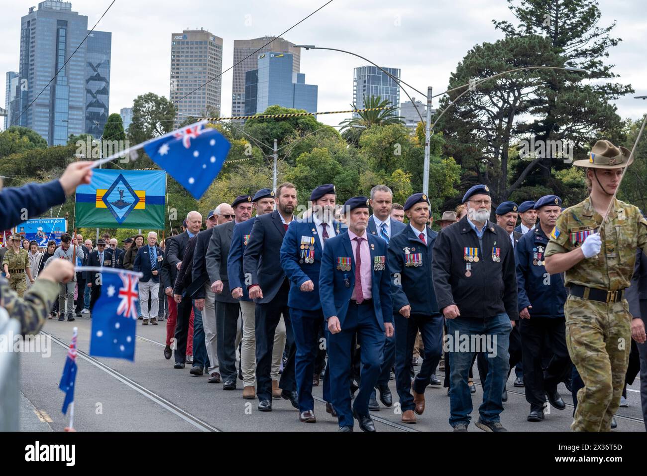 Soldiers, return servicemen and women march to the Shrine of ...