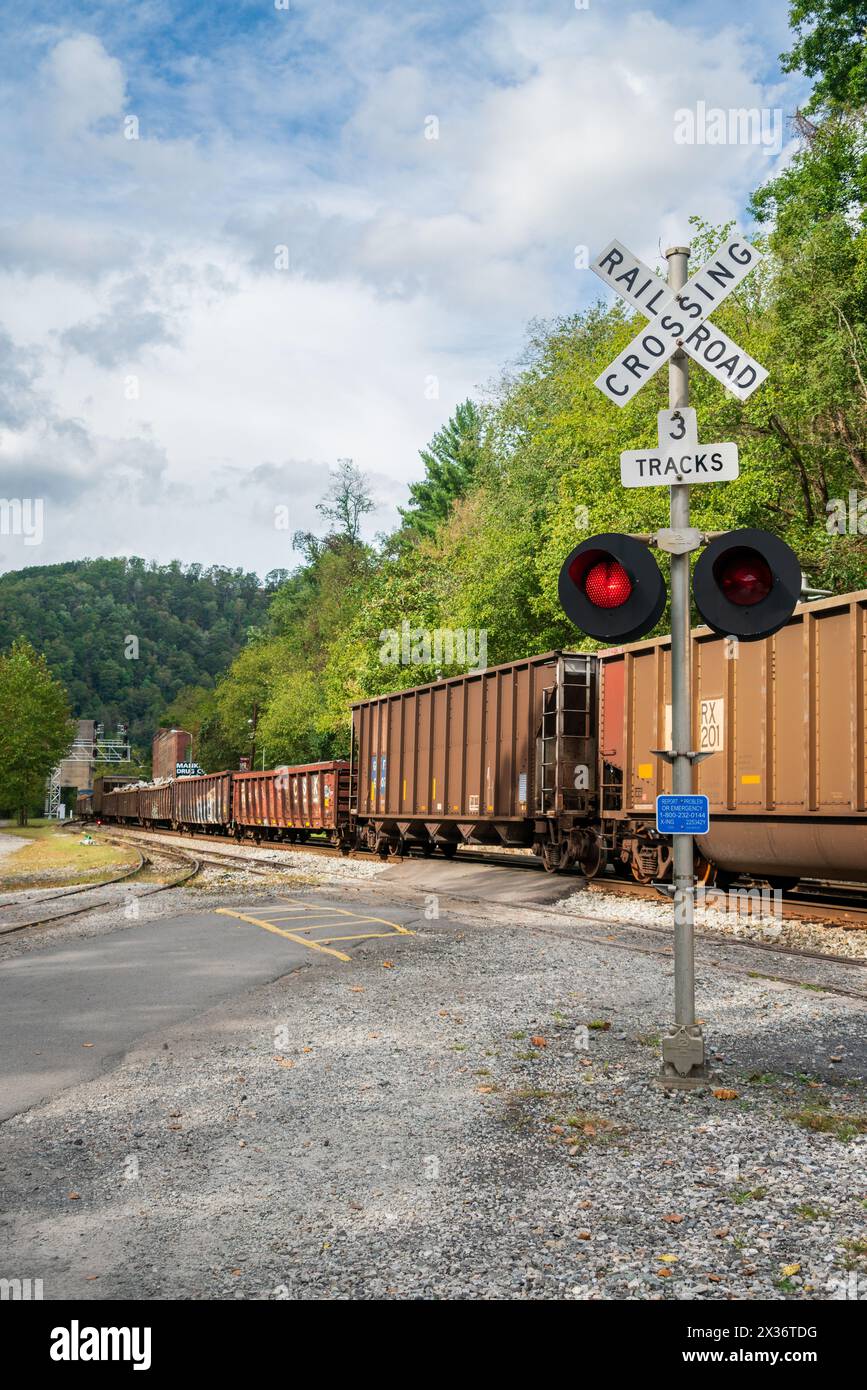 A Train Headed Through the Boomtown of Thurmond in Fayette County, West ...