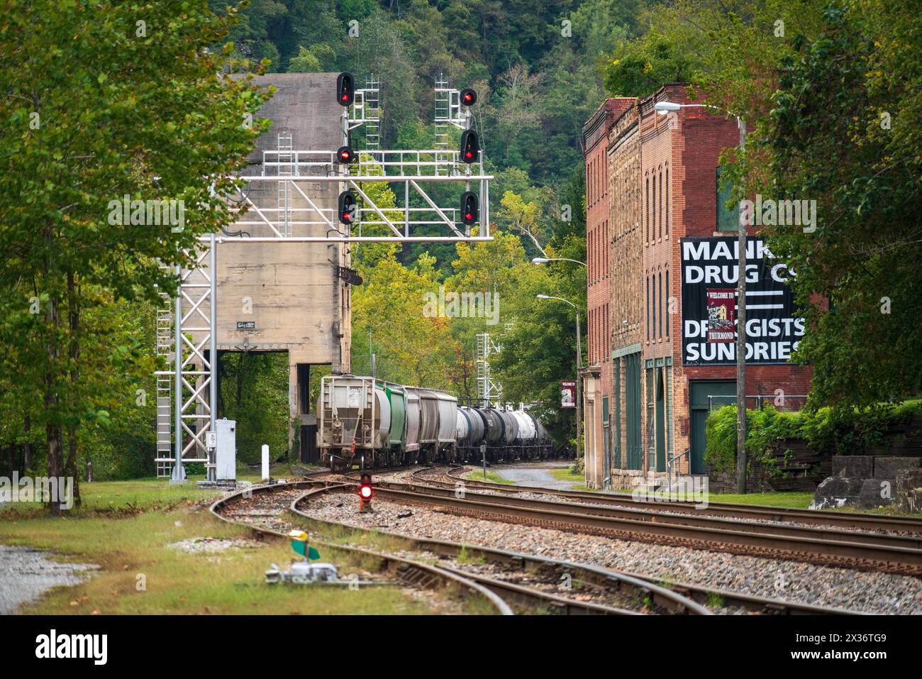 A Train Headed Through the Boomtown of Thurmond in Fayette County, West ...