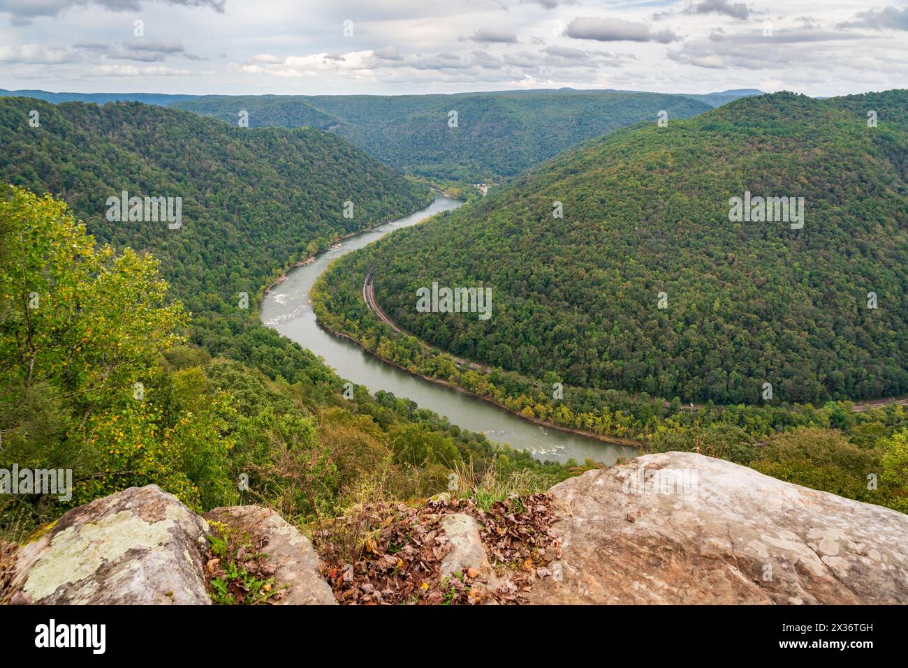 An Overlook of the River at New River Gorge National Park and Preserve ...