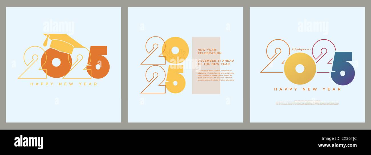 collection of 2025 new year logo numbers. for 2025 new year celebration ...