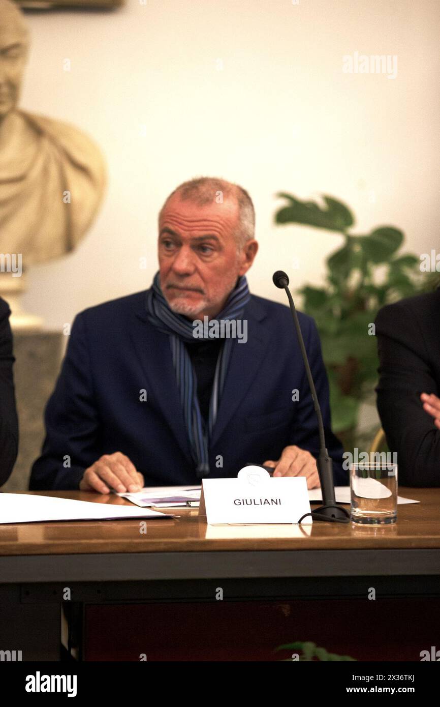 Rome, Italy. 24th Apr, 2024. Press conference in the capitol in the ...