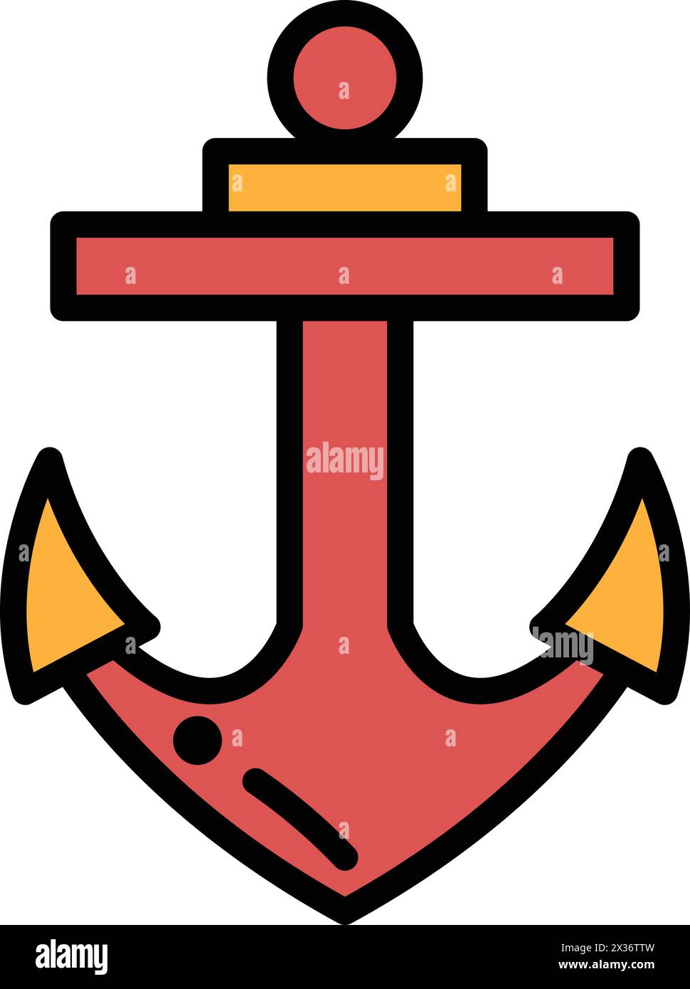 A black and white anchor with two arrows pointing up. The anchor is a ...