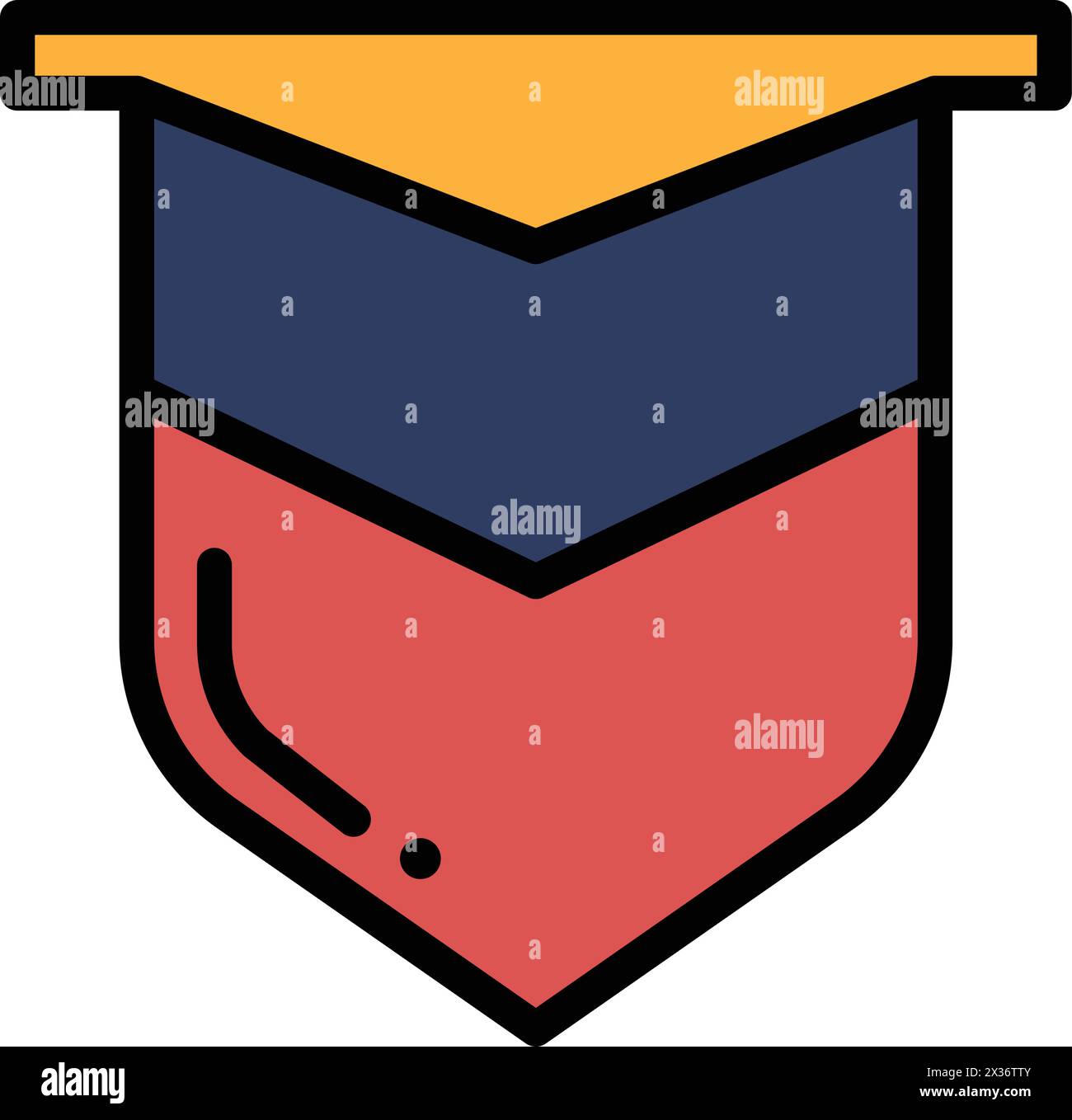 A black and white shield with a white stripe. The shield is rectangular ...