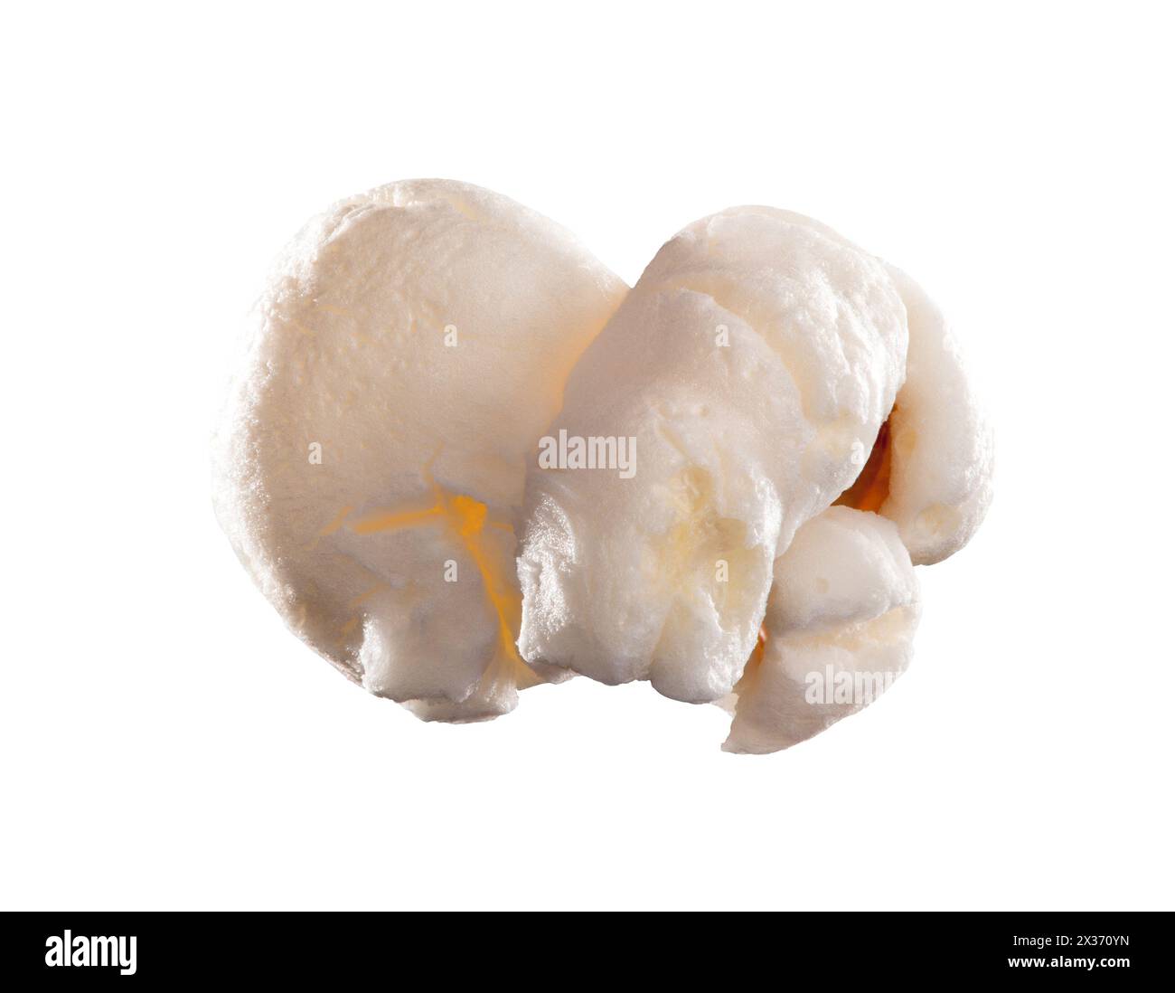 Food, single and popcorn snack in studio for nutrition or carbs, diet ...