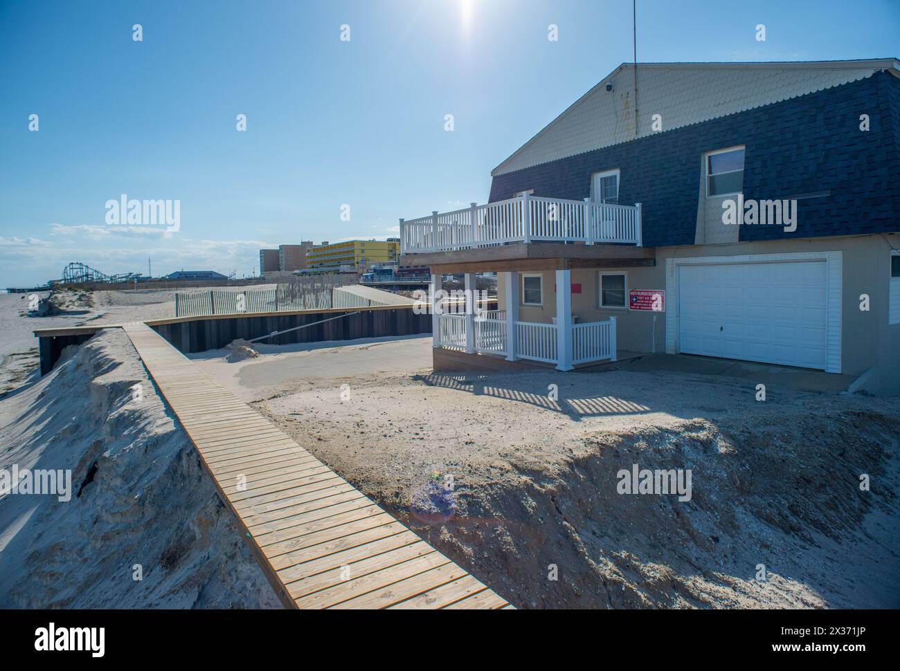 North Wildwood Beach Patrol has erected a bulkhead on the beach to ...