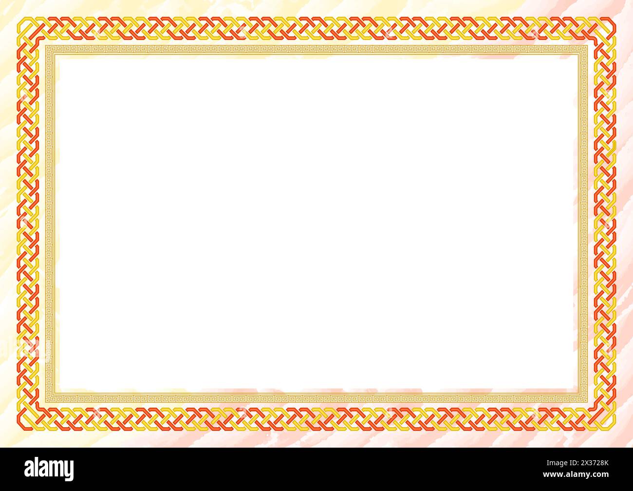 Horizontal frame and border with colors of Bhutan flag, template ...