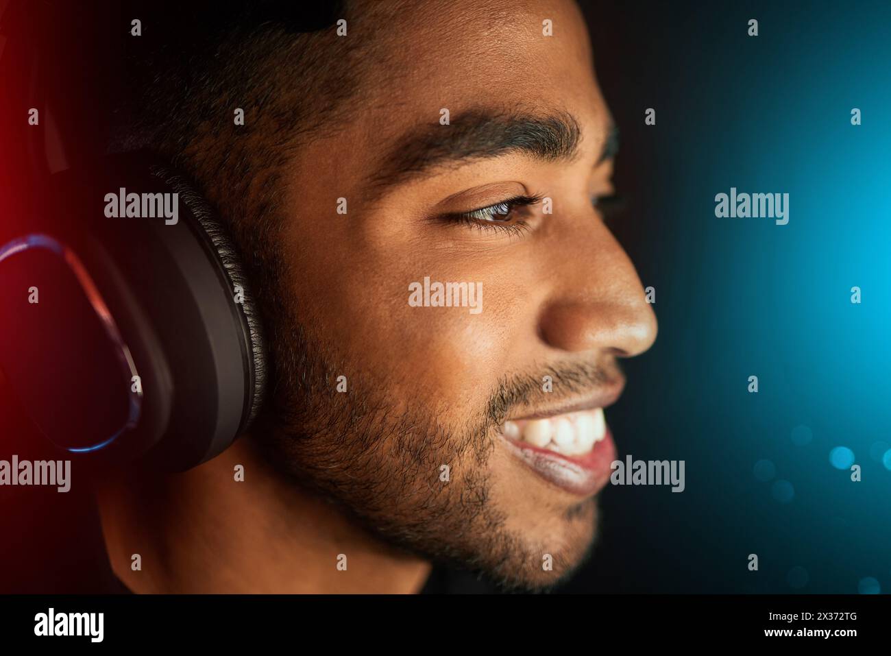 Gaming, man and esports competition with headphones for online video ...