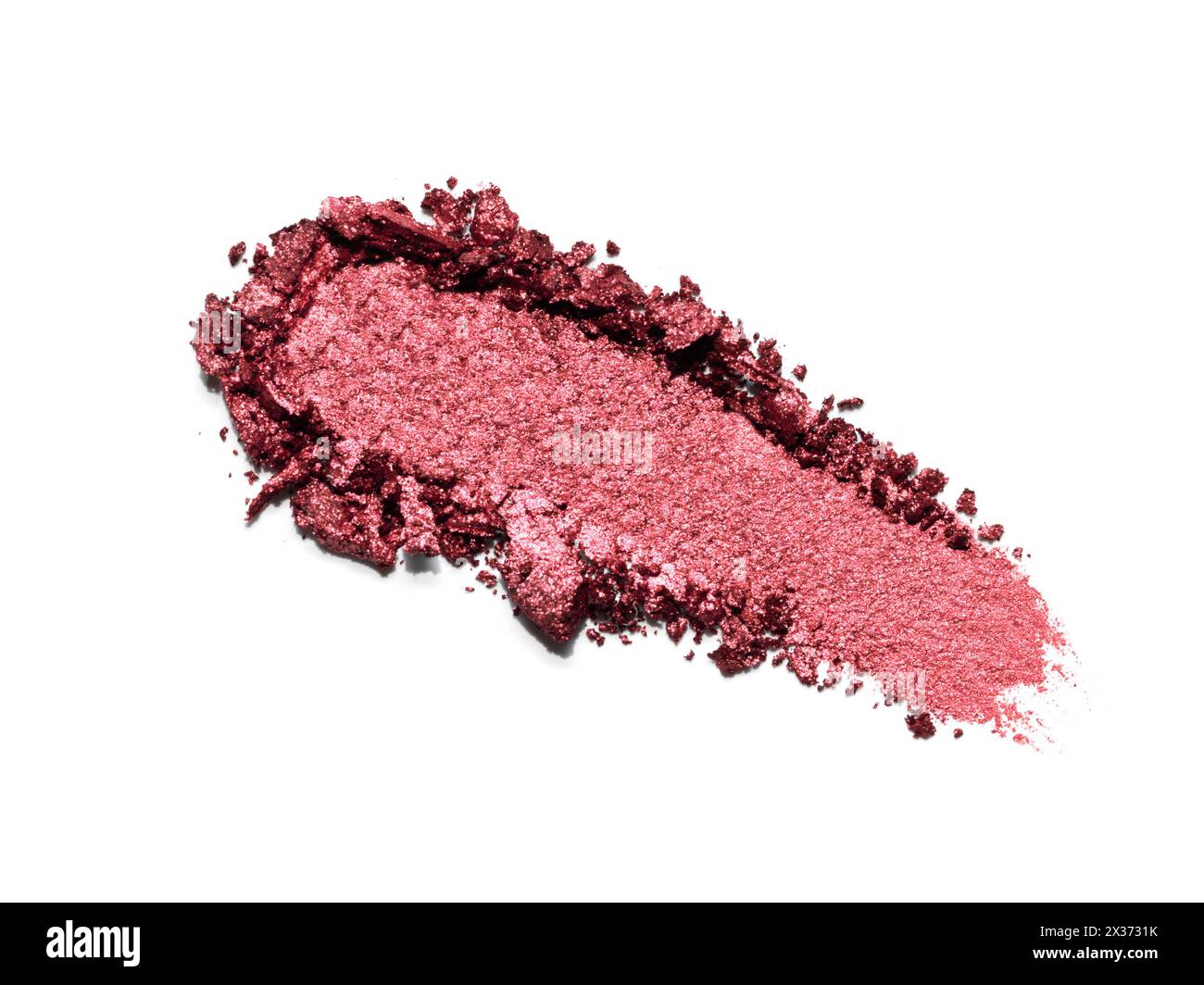 Red shimmering eye shadow texture swipe isolated on white background ...