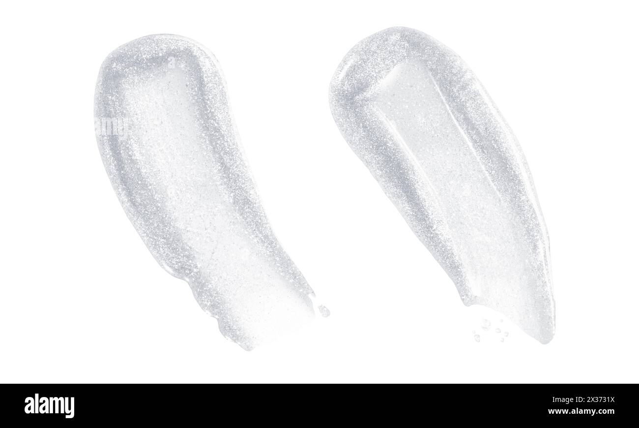 Transparent lip gloss texture isolated on white background. Clear ...