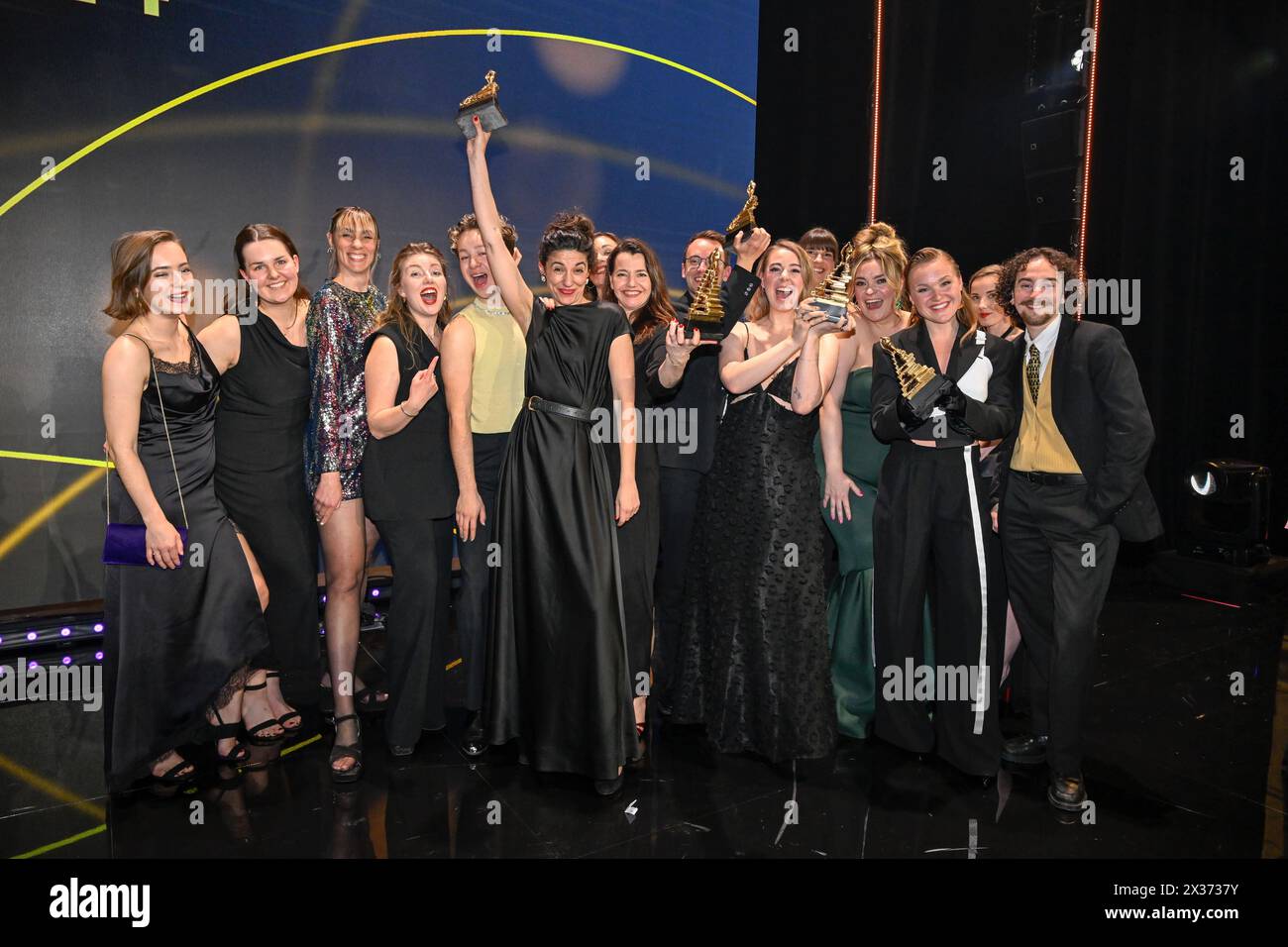 Winnaars Musical Awards Gala LEUSDEN, NETHERLANDS - APRIL 24: cast voorstelling Melk during ...