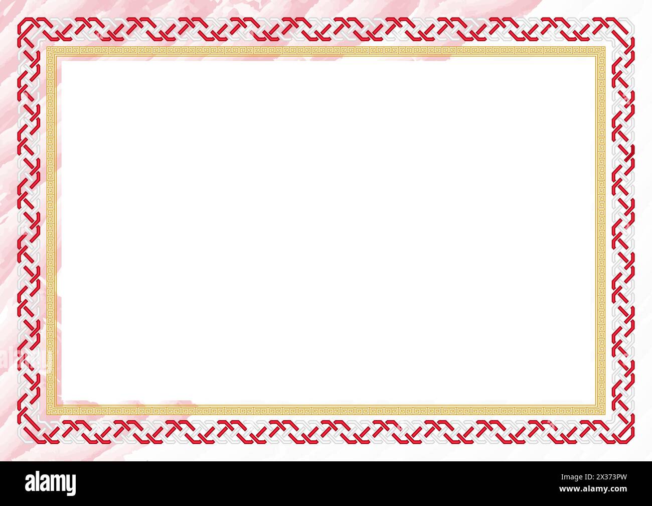 Horizontal frame and border with colors of Monaco flag, template ...