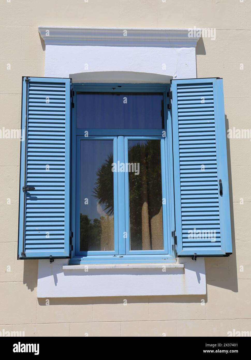 Traditional Greek House with Blue Window Shutters in Kos Island, Greece ...