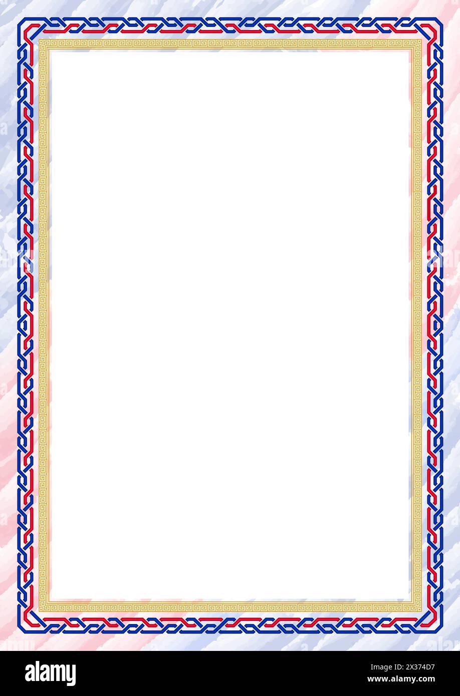 Vertical frame and border with colors of Cambodia flag, template ...