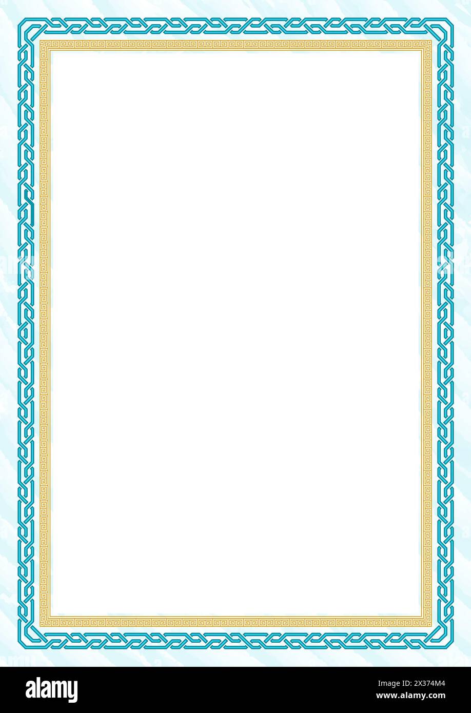 Vertical frame and border with colors of Kazakhstan flag, template ...