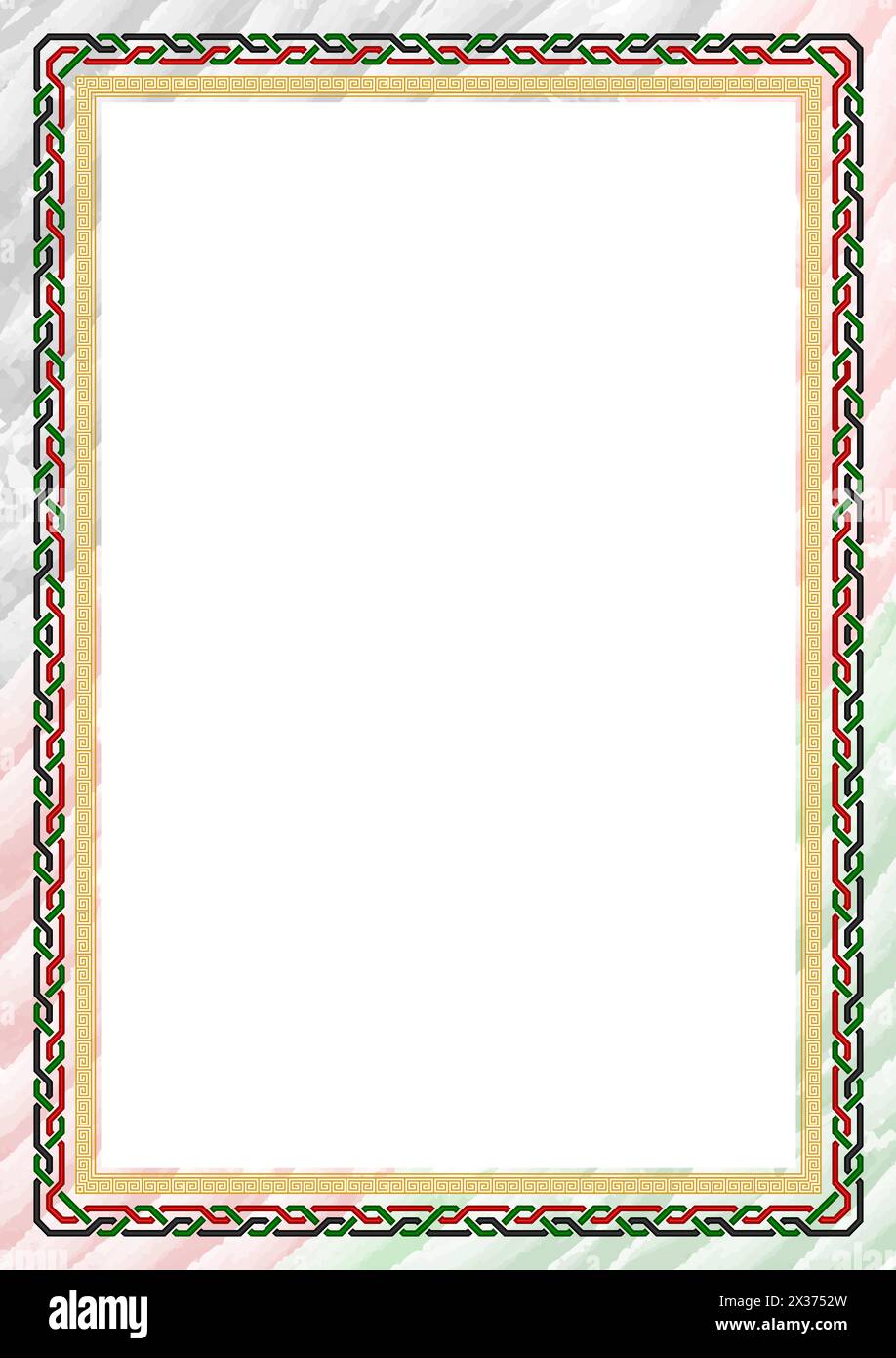 Vertical frame and border with colors of Kenya flag, template elements ...