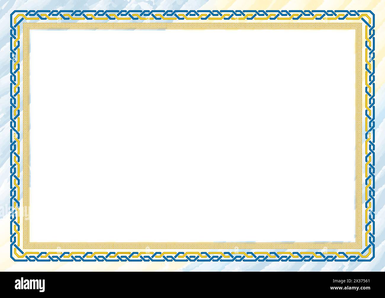 Horizontal frame and border with colors of Sweden flag, template ...