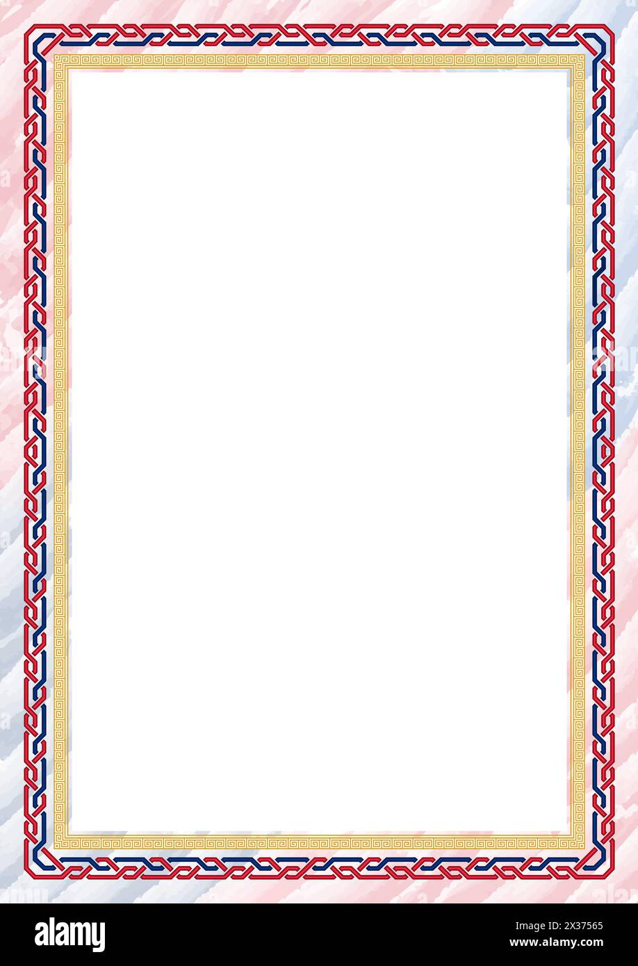 Vertical frame and border with colors of Laos flag, template elements ...