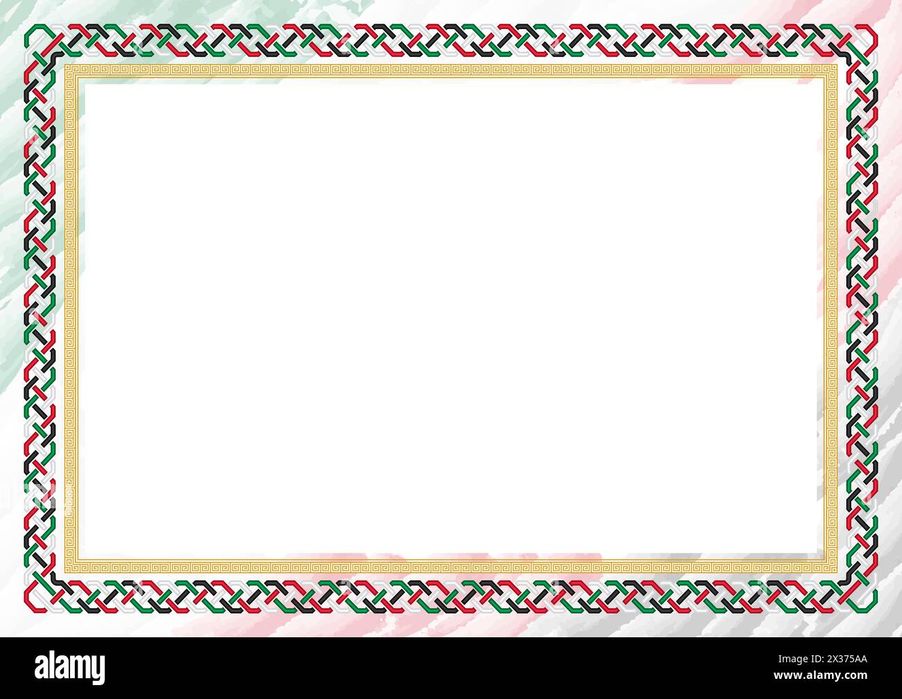 Horizontal frame and border with colors of Kuwait flag, template ...