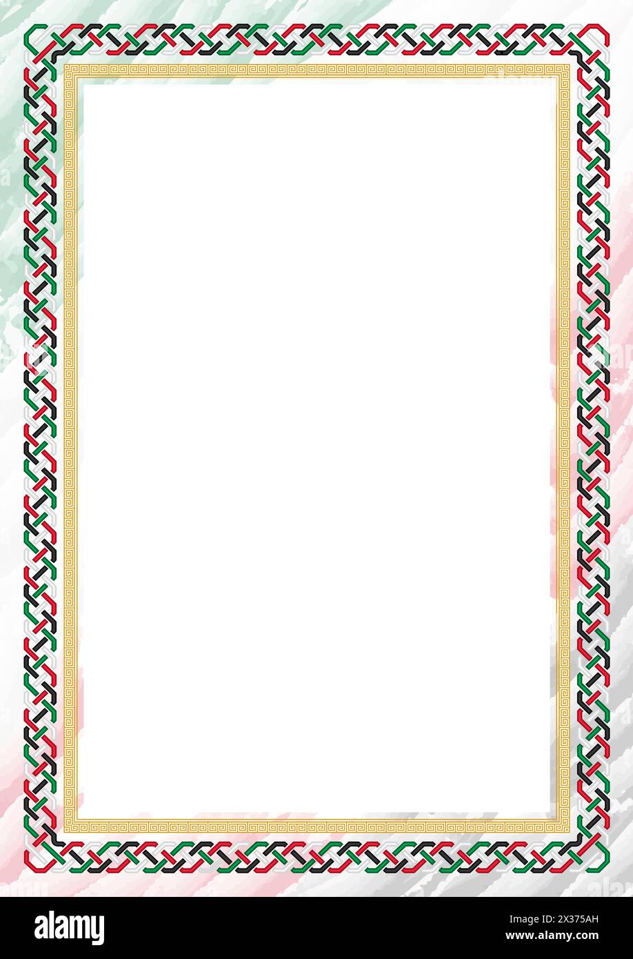 Vertical frame and border with colors of Kuwait flag, template elements ...