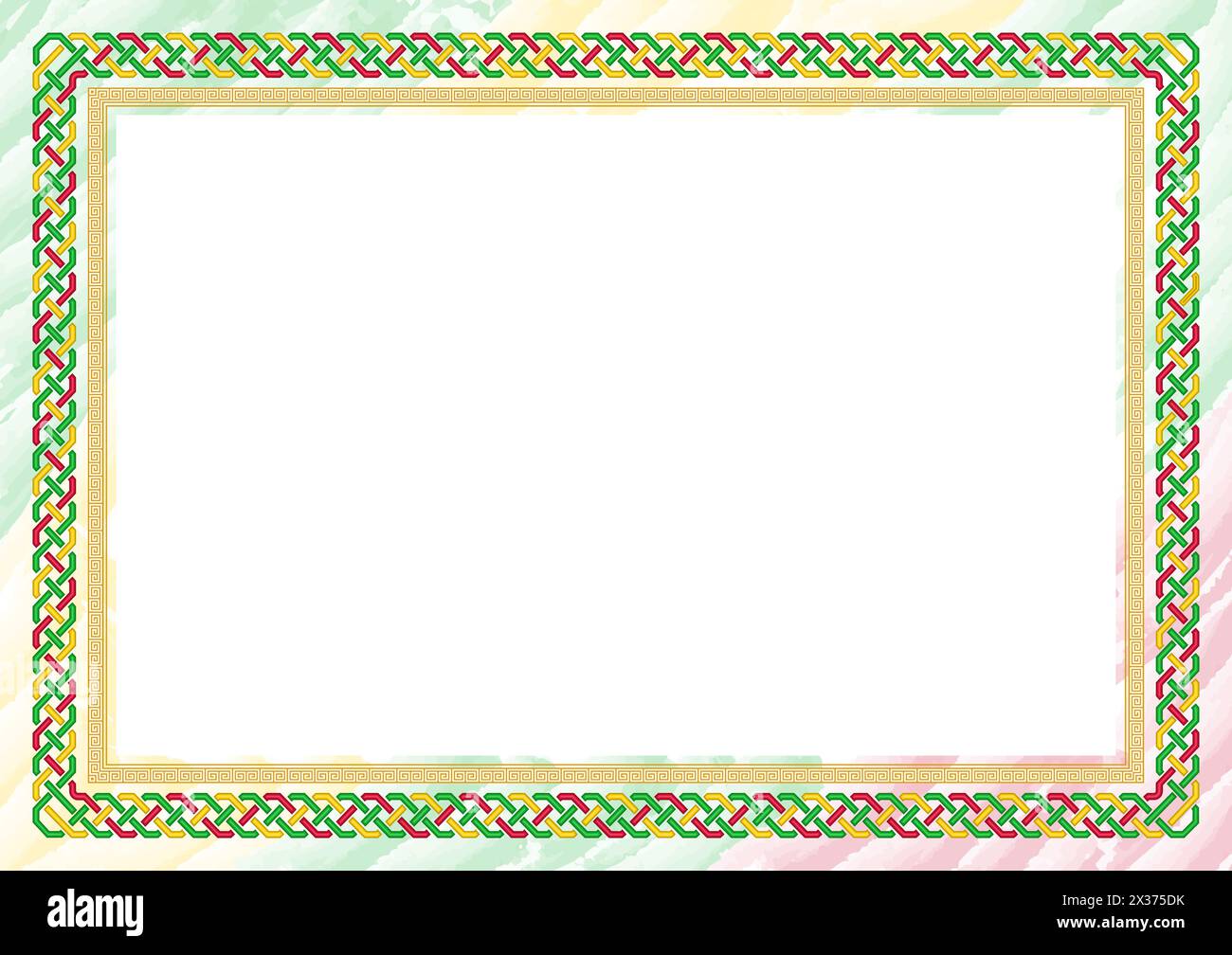 Horizontal frame and border with colors of Sao Tome and Principe flag ...