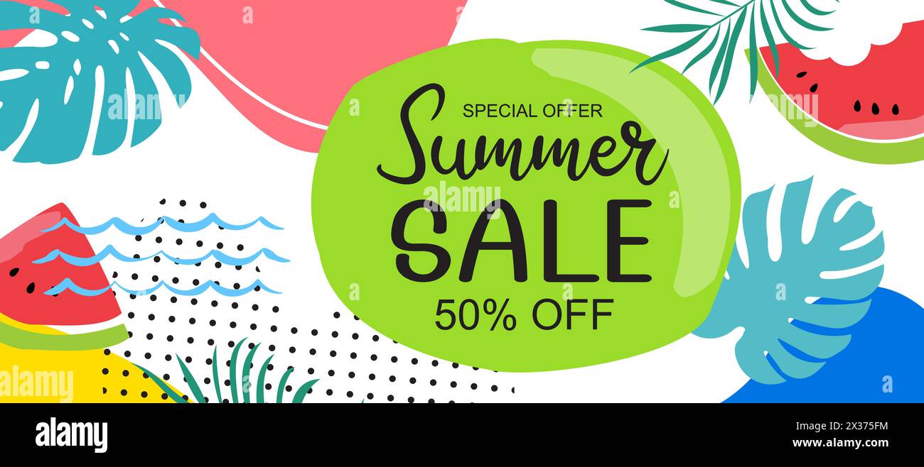 Hello summer banners design hand drawn style. Summer with doodles and ...