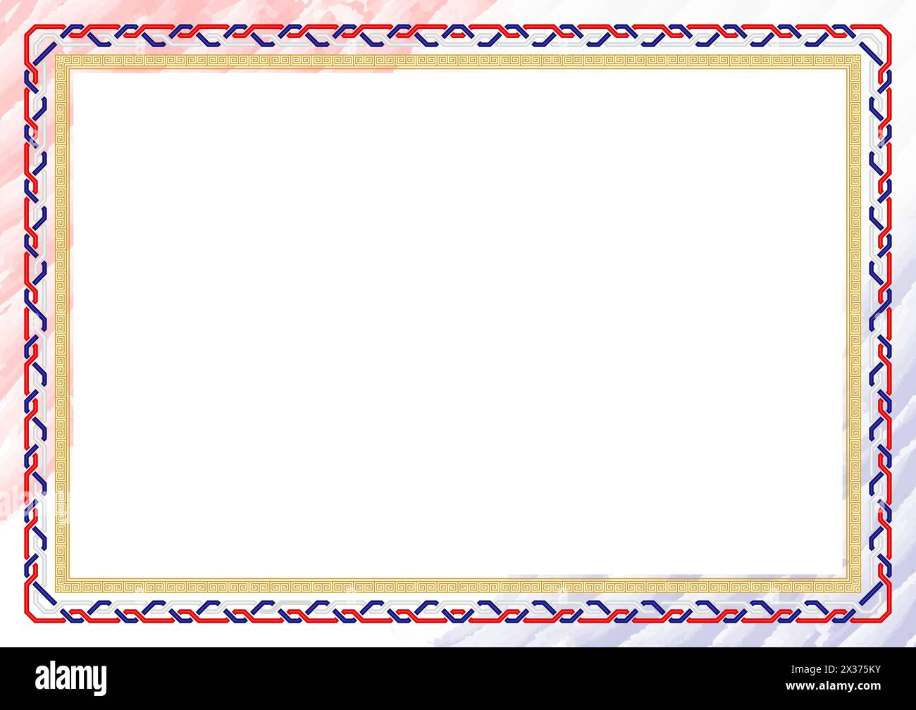 Horizontal frame and border with colors of Croatia flag, template ...
