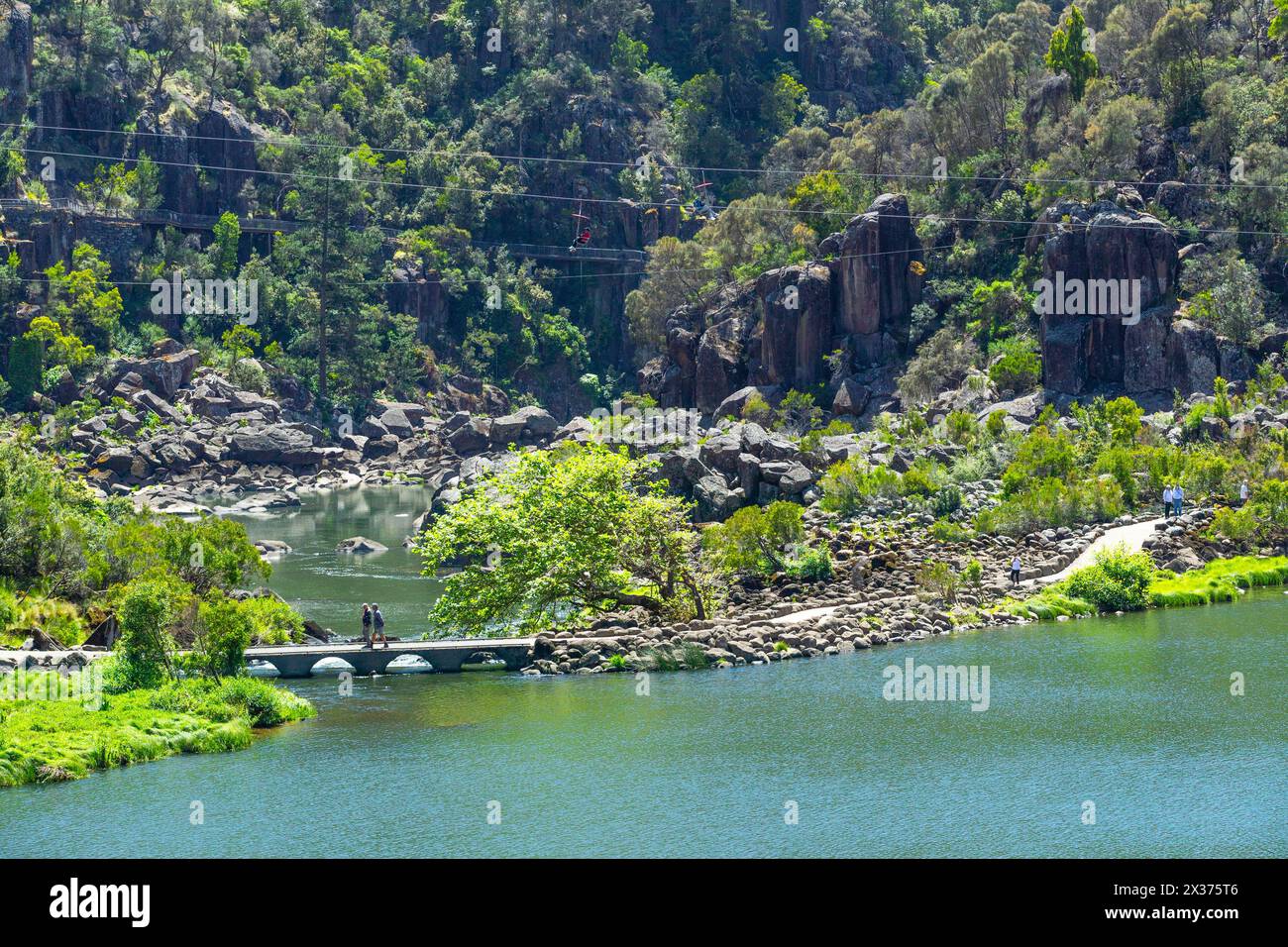 First Basin and the South Esk River in Cataract Gorge in Launceston ...