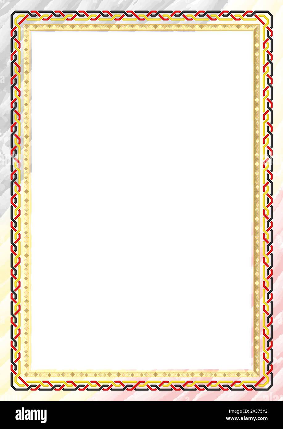 Vertical frame and border with colors of Uganda flag, template elements ...