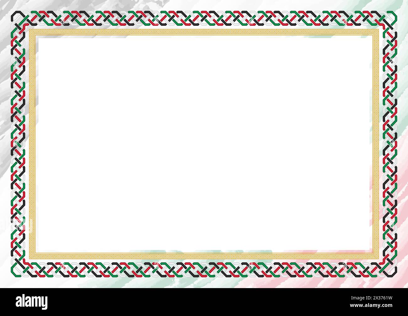 Horizontal frame and border with colors of Palestine flag, template ...
