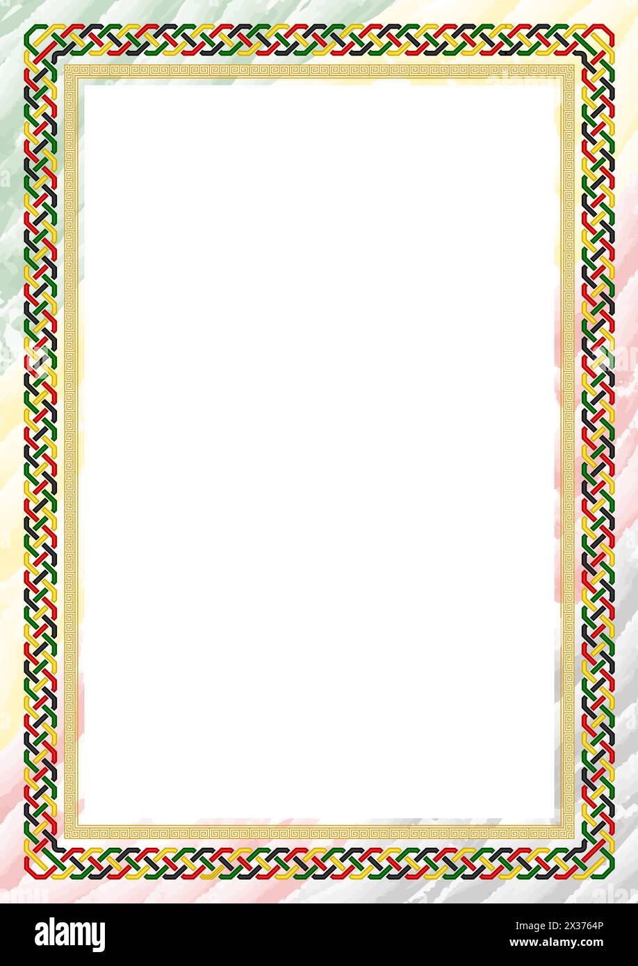 Vertical frame and border with colors of Zimbabwe flag, template ...