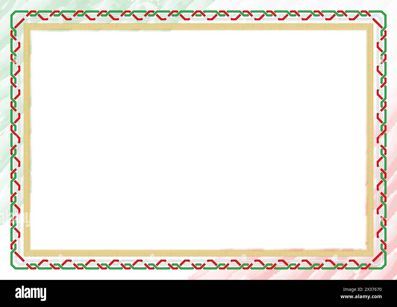 Horizontal frame and border with colors of Iran flag, template elements ...