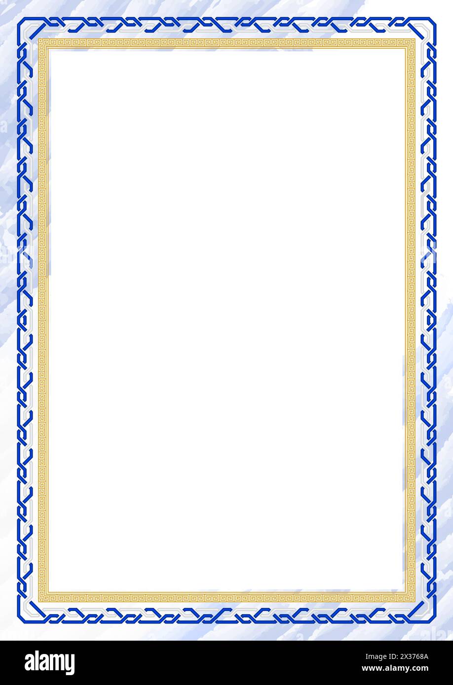 Vertical frame and border with colors of Israel flag, template elements ...