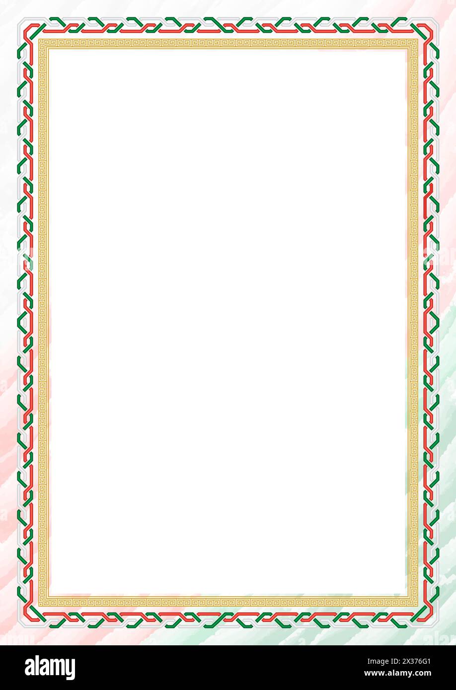Vertical frame and border with colors of Madagascar flag, template ...