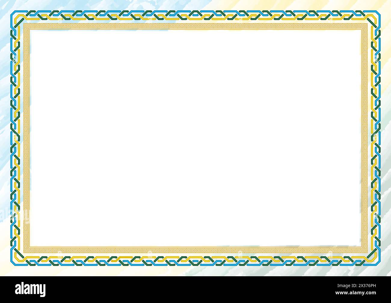 Horizontal frame and border with colors of Rwanda flag, template ...