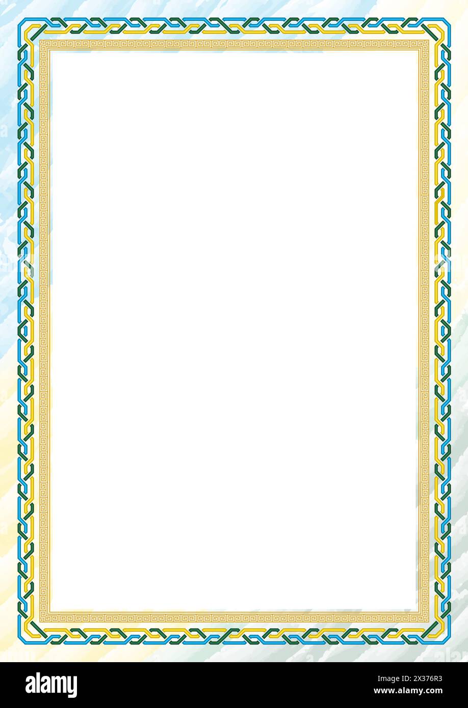 Vertical frame and border with colors of Rwanda flag, template elements ...