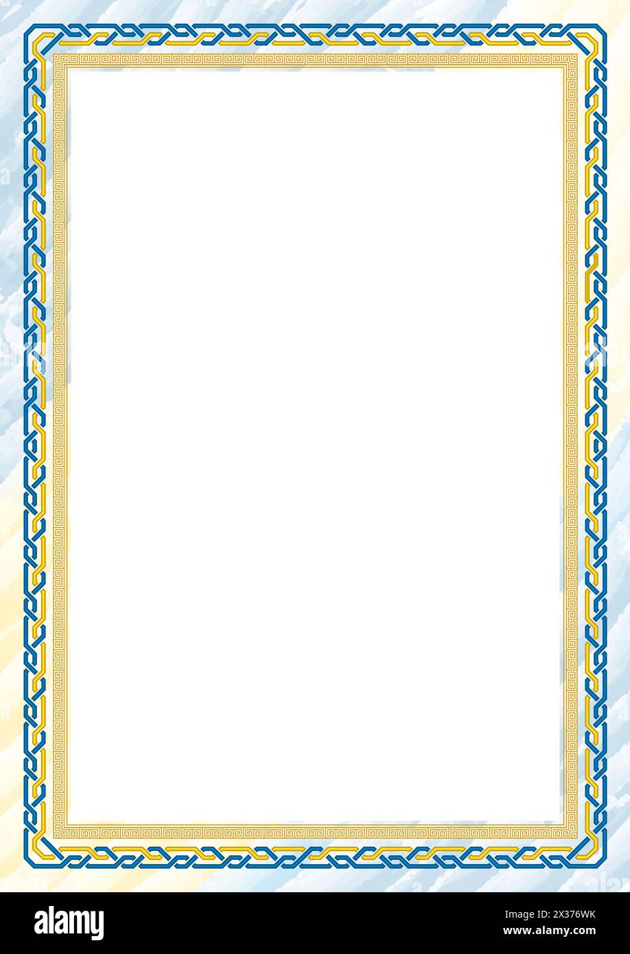 Vertical frame and border with colors of Sweden flag, template elements ...