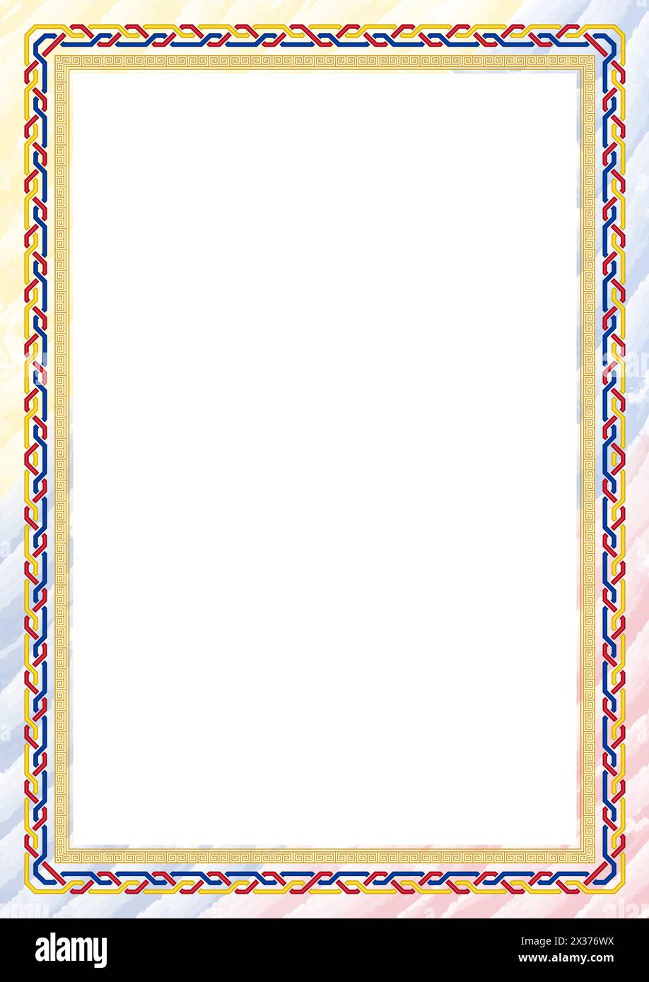 Vertical frame and border with colors of Colombia flag, template ...