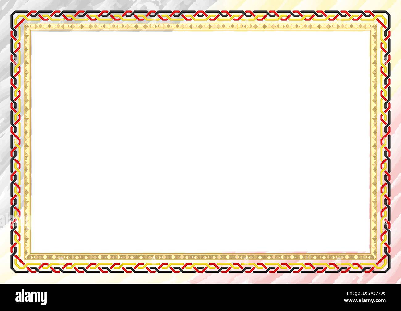 Horizontal frame and border with colors of Uganda flag, template ...