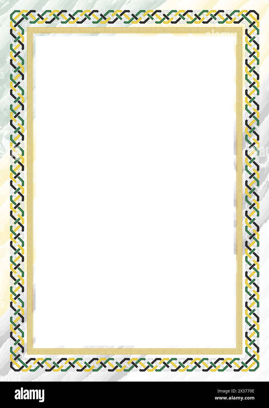 Vertical frame and border with colors of Dominica flag, template ...
