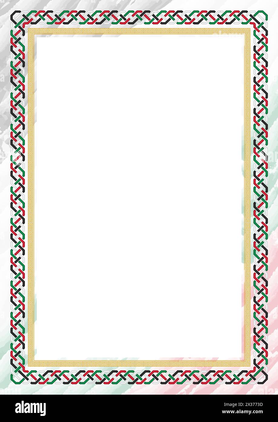 Vertical frame and border with colors of Palestine flag, template ...
