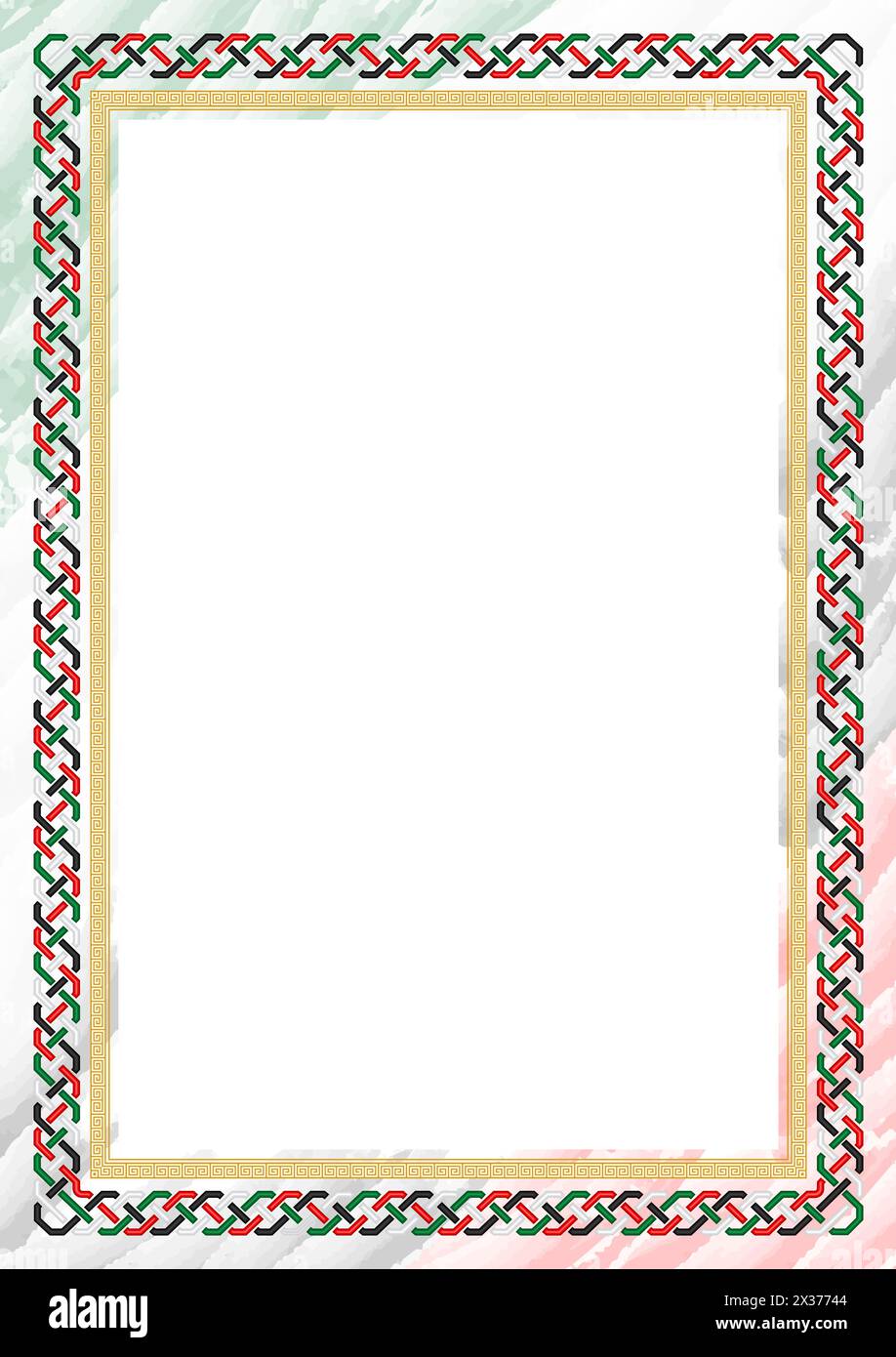 Vertical frame and border with colors of United Arab Emirates flag ...