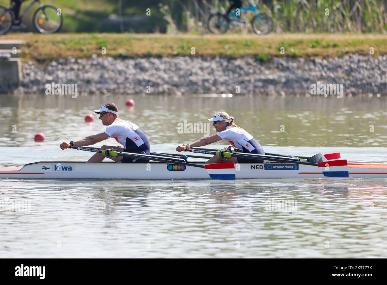 SZEGED, HUNGARY - APRIL 24: Esther van der Loos of the Netherlands and ...