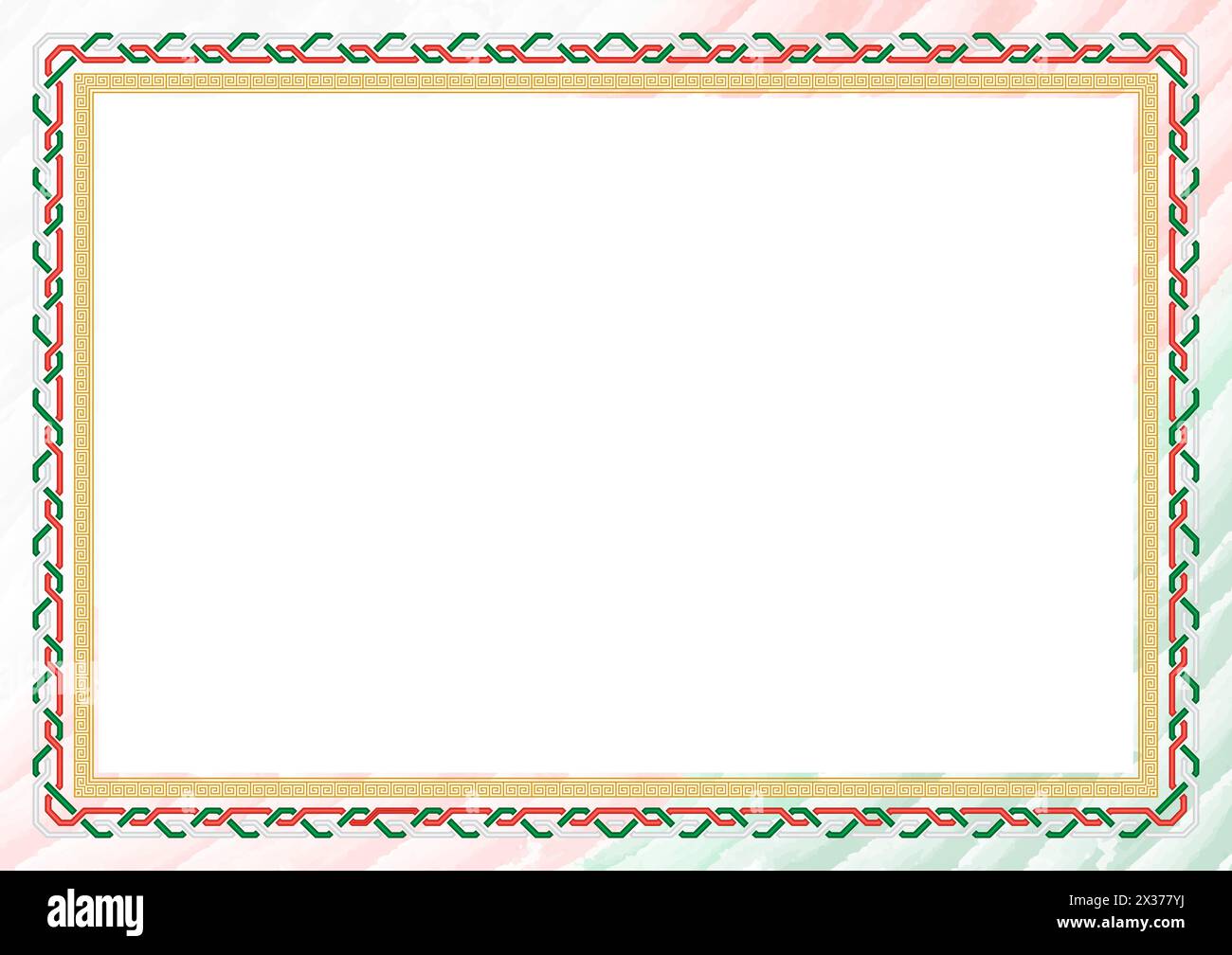 Horizontal frame and border with colors of Madagascar flag, template ...
