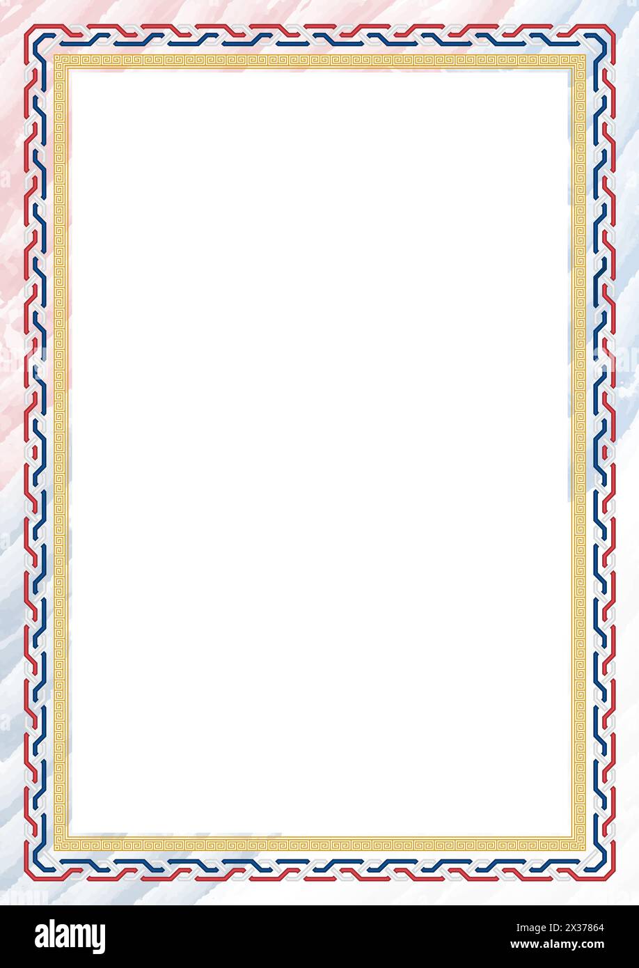 Vertical frame and border with colors of Serbia flag, template elements ...