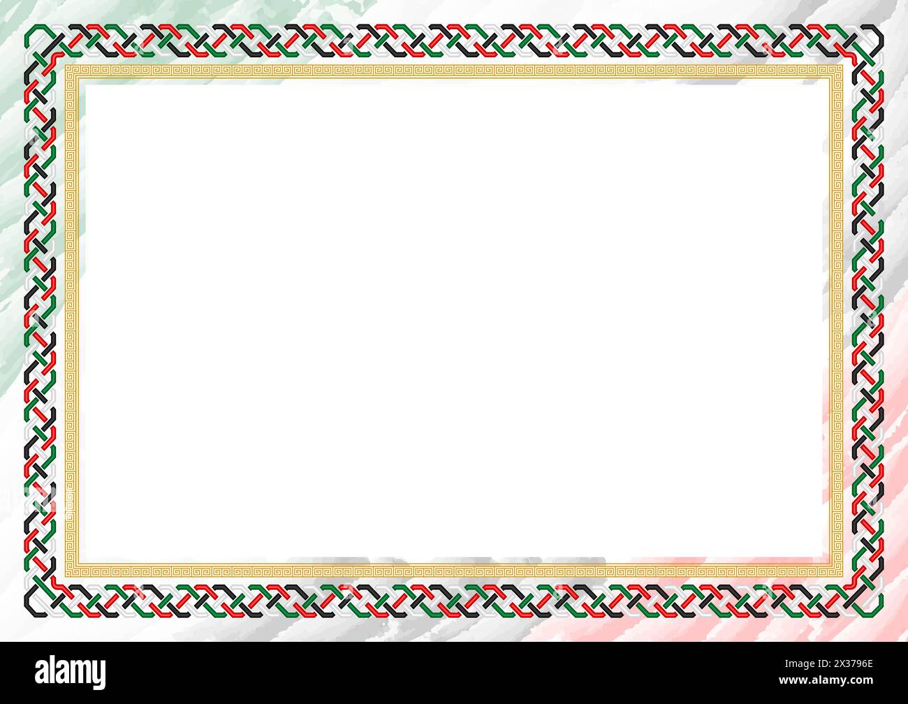 Horizontal frame and border with colors of United Arab Emirates flag ...
