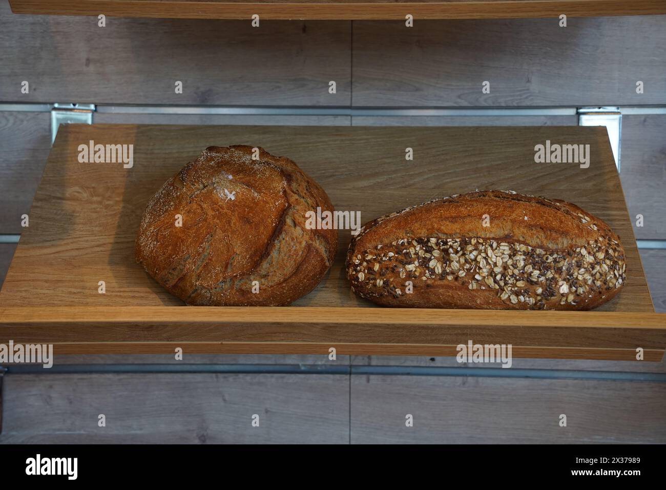 Different sorts of bread served at breakfast buffet Stock Photo - Alamy