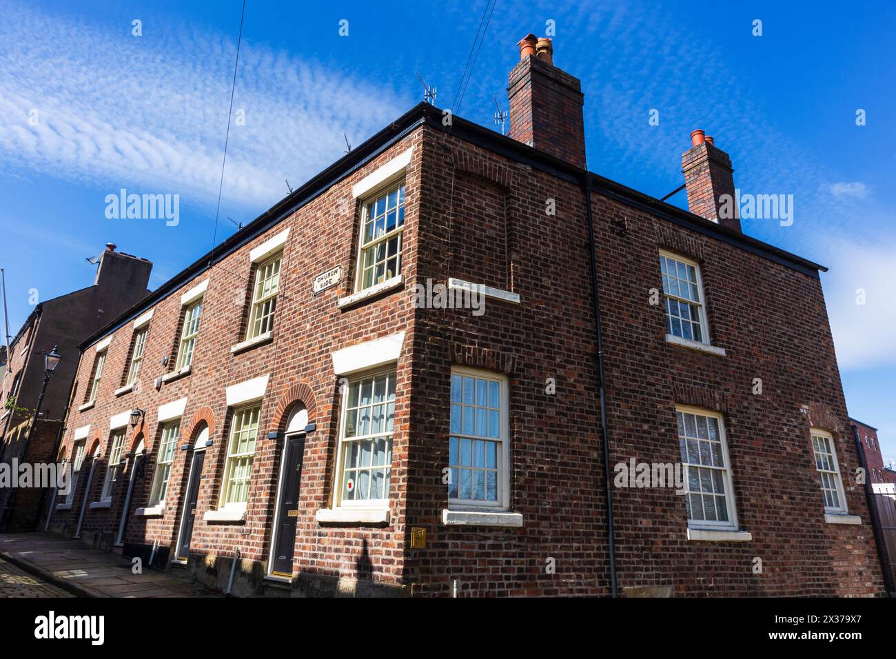 Victorian Terraced Houses in Church Side Macclesfield, Cheshire Stock ...