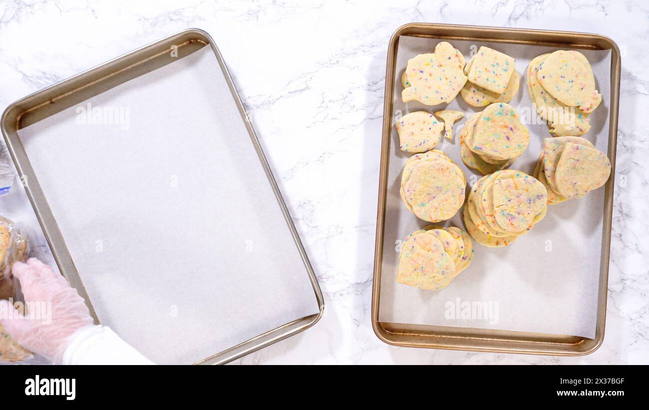 Packing Sprinkle-Adorned Sugar Cookies into Boxes Stock Photo - Alamy